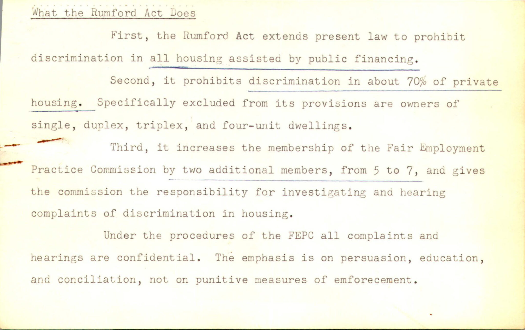 Rumford Fair Housing Act - Historical Research Center | CSU Bakersfield